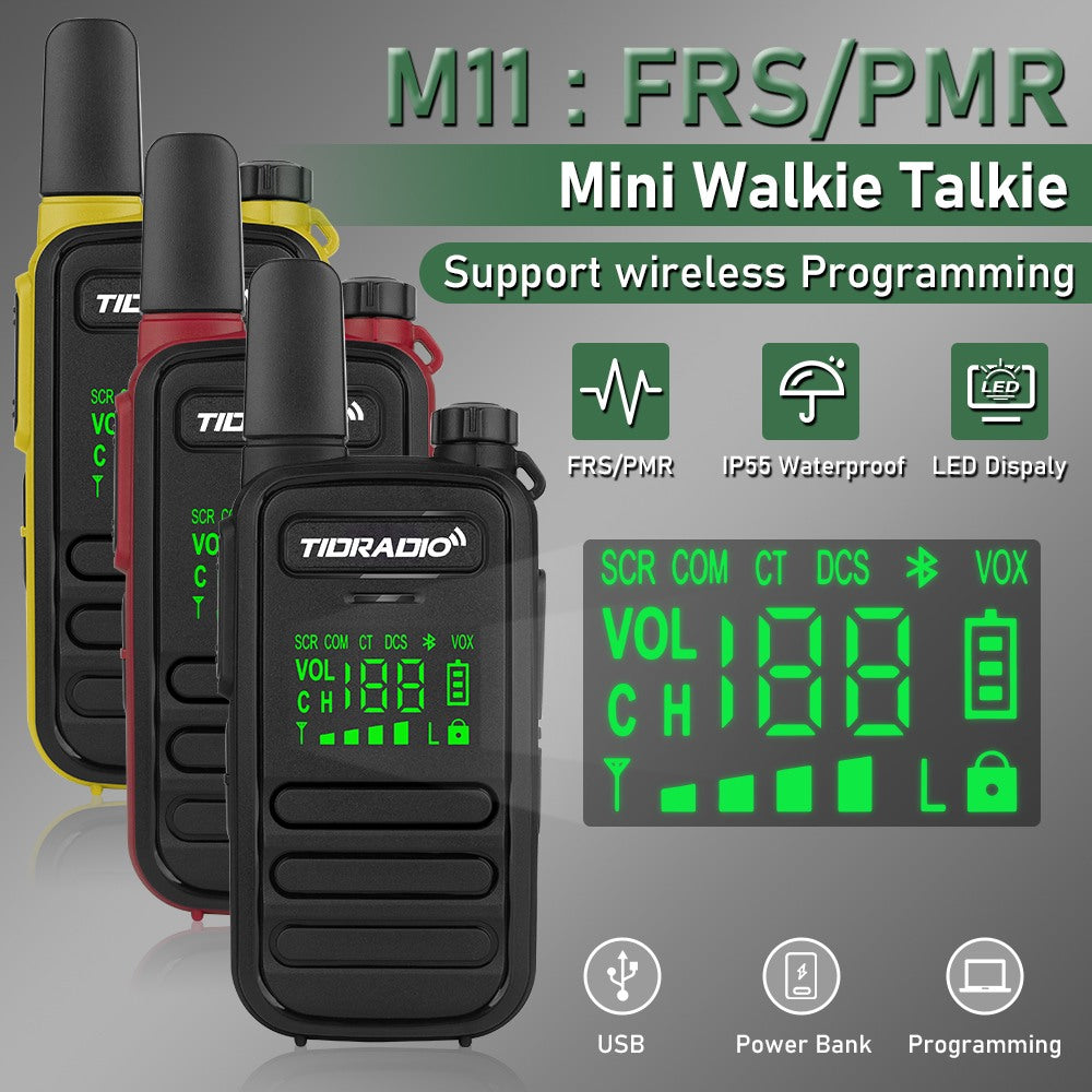 M11 Waterproof FRS / PMR Radio 2 Packs – Tidradio