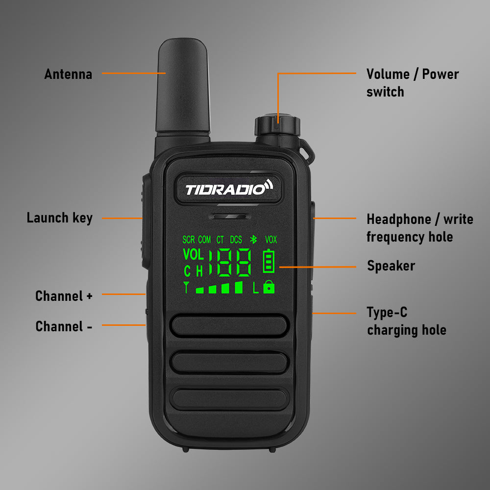 M11 Waterproof FRS / PMR Radio 2 Packs – Tidradio