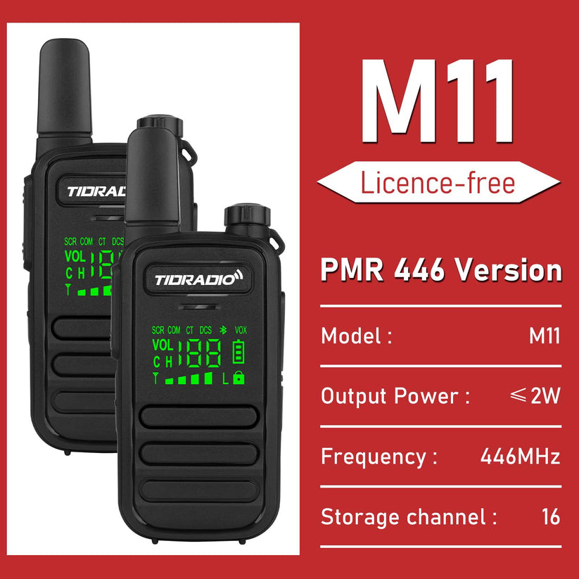 M11 Waterproof FRS / PMR Radio 2 Packs – Tidradio