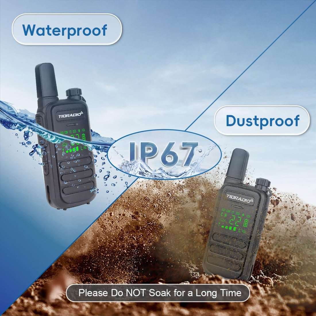 M11 IP67 Waterproof FRS PMR Radio 2 Packs – Tidradio
