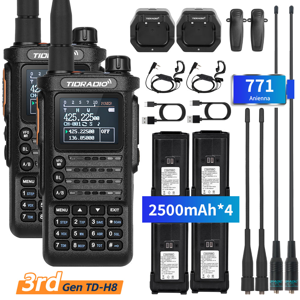TIDRADIO 3rd Gen TD-H8 10W Ham GMRS Handheld Radio 8-Band – Tidradio