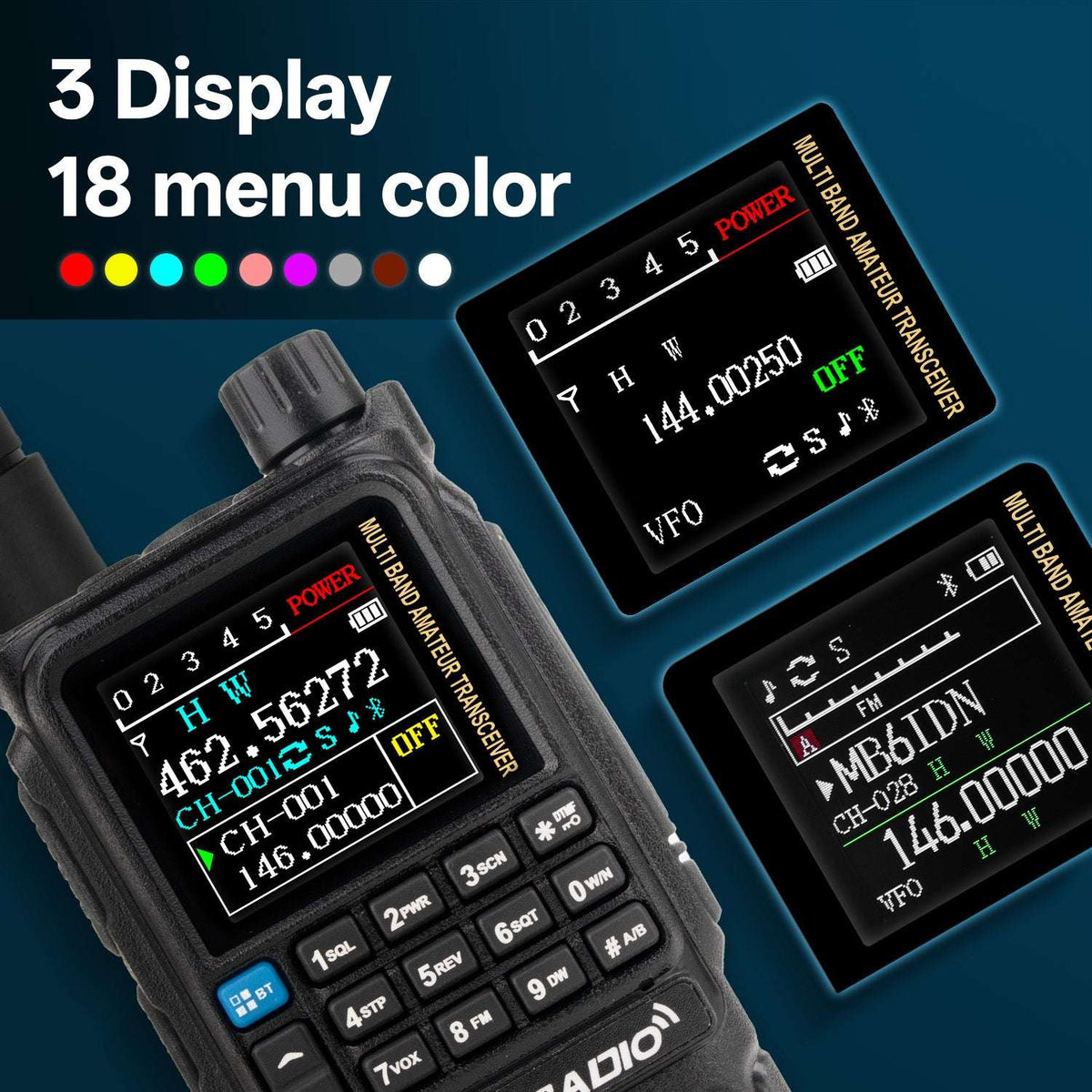 TIDRADIO TD-H3 Plus Bluetooth Ham GMRS Radio Handheld NOAA Weather ...