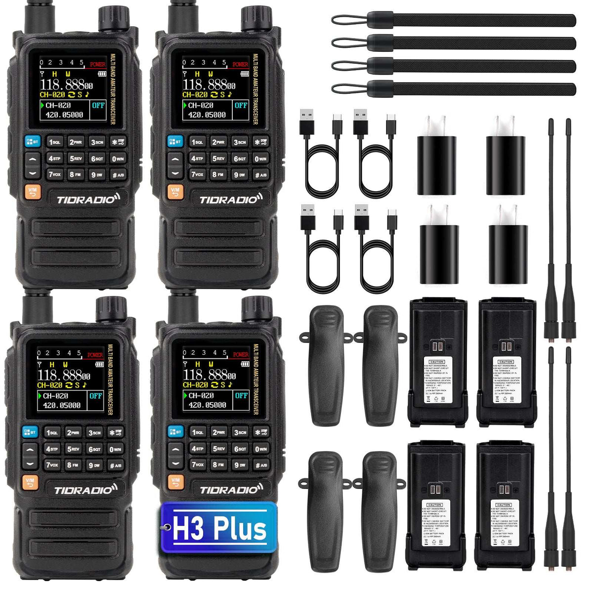 TIDRADIO TD-H3 Plus Bluetooth Ham GMRS Radio Handheld NOAA Weather ...