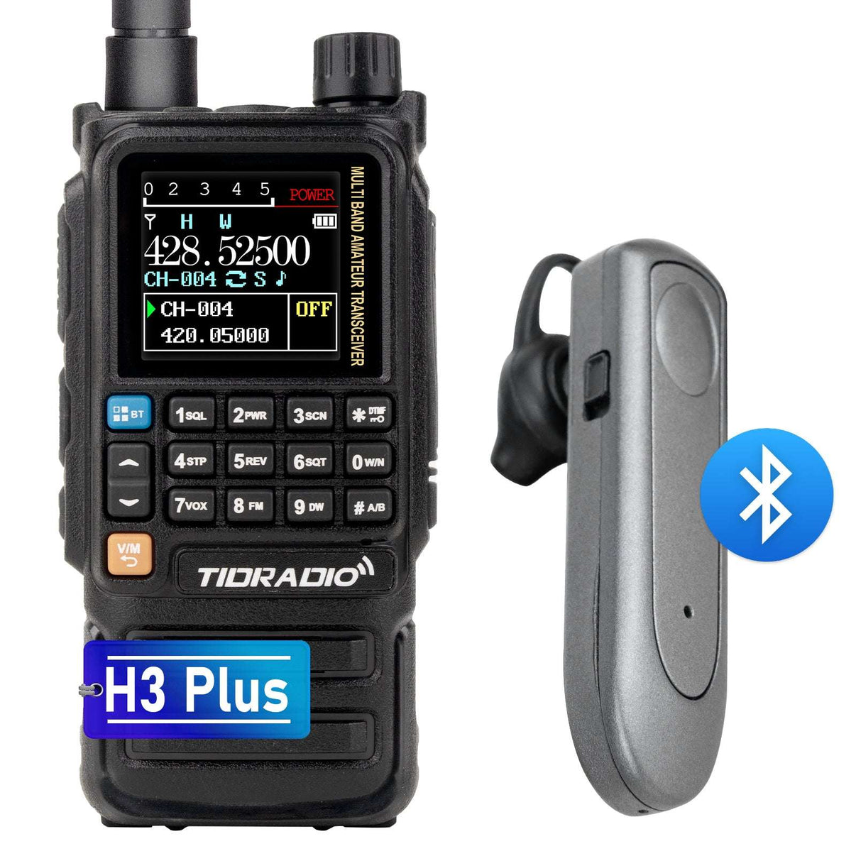 TIDRADIO TD-H3 Plus Bluetooth Ham GMRS Radio Handheld NOAA Weather ...