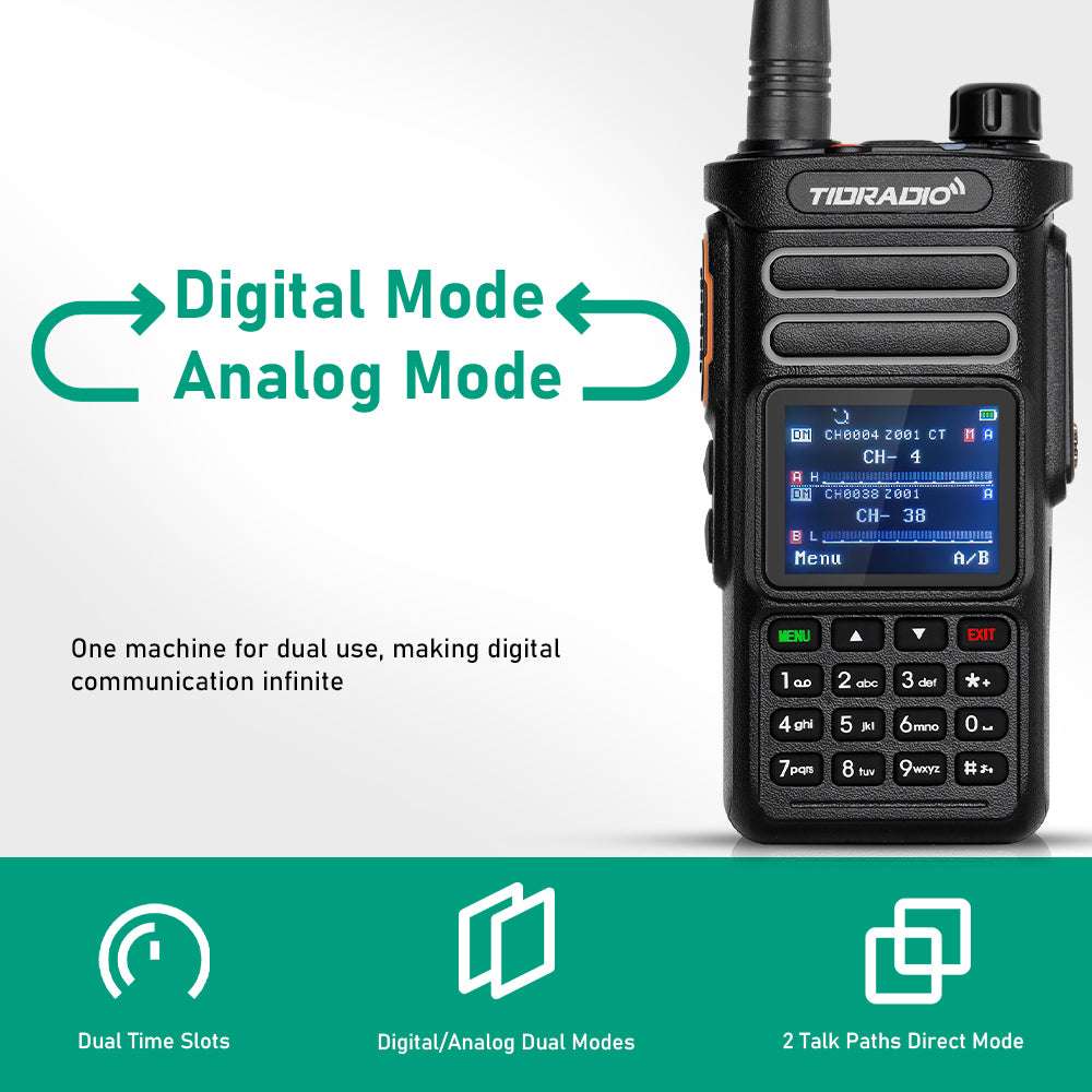 TIDRADIO TD-DP738 DMR Radio Digital Analog Long Range with GPS – Tidradio