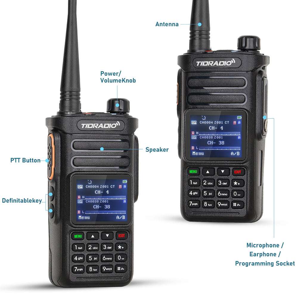 TIDRADIO TD-DP738 DMR Radio Digital Analog Long Range with GPS – Tidradio