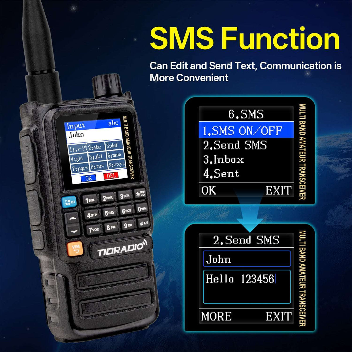 TIDRADIO TD-H3 Plus Bluetooth Ham GMRS Radio Handheld NOAA Weather ...