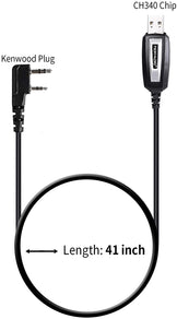 TIDRADIO TD-CH340 Walkie-Talkie Driver Kendwood 2pin Programming Cable ...